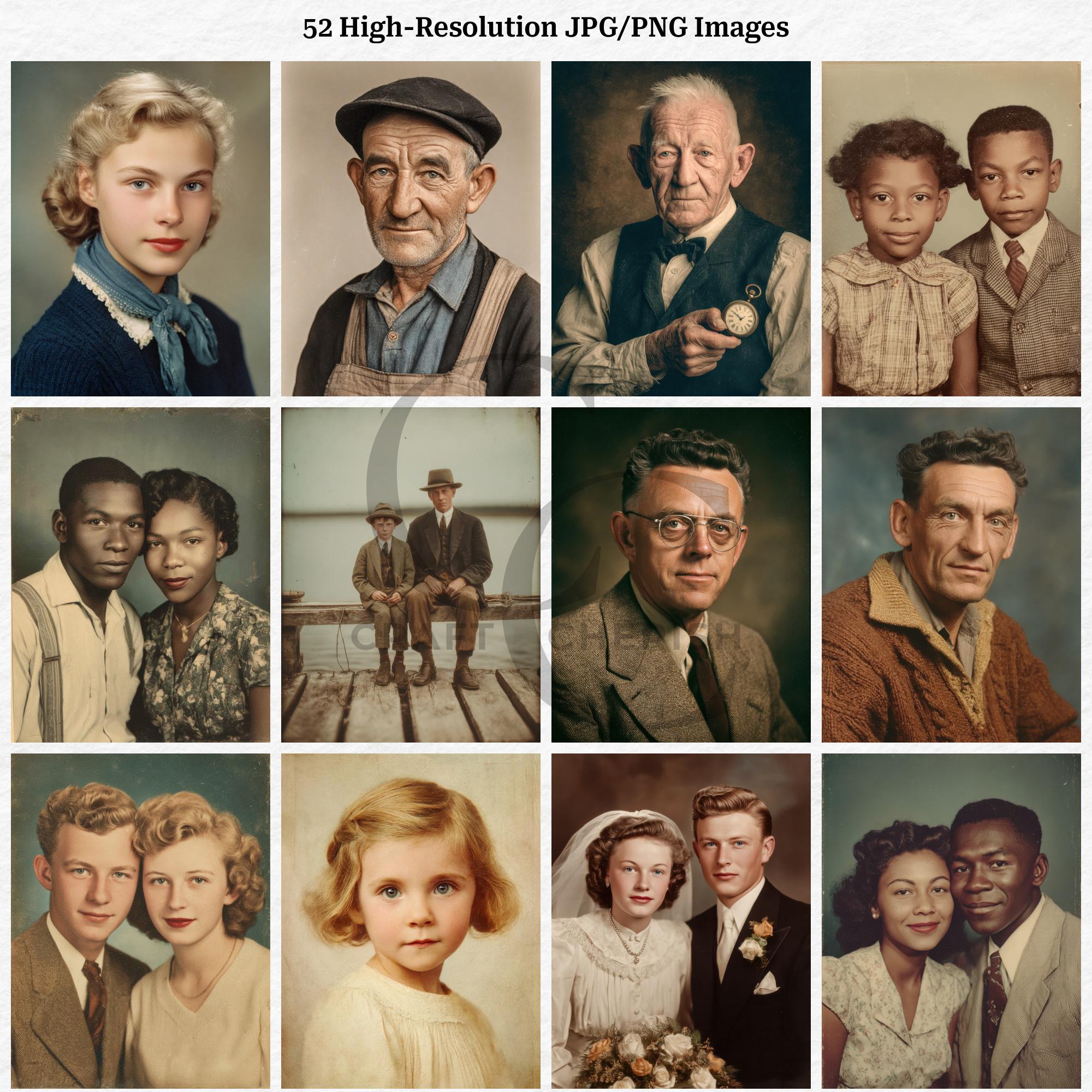 Vintage Family Portrait Collage: Papercraft Scrapbooking Images ...