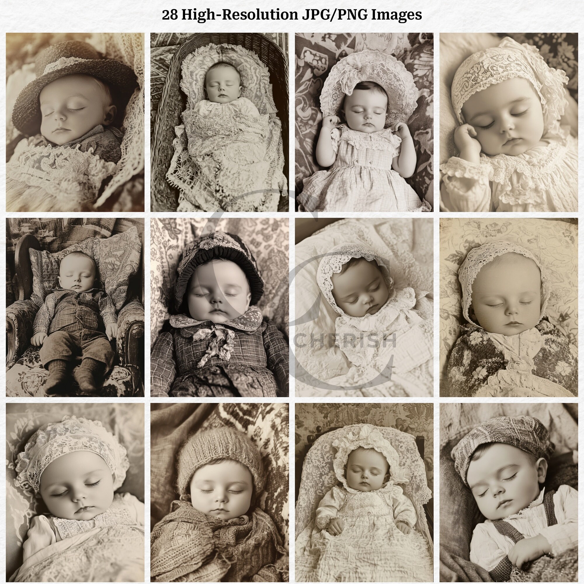 Victorian Newborn Baby Images: Ephemera for Junk Journals (digital ...