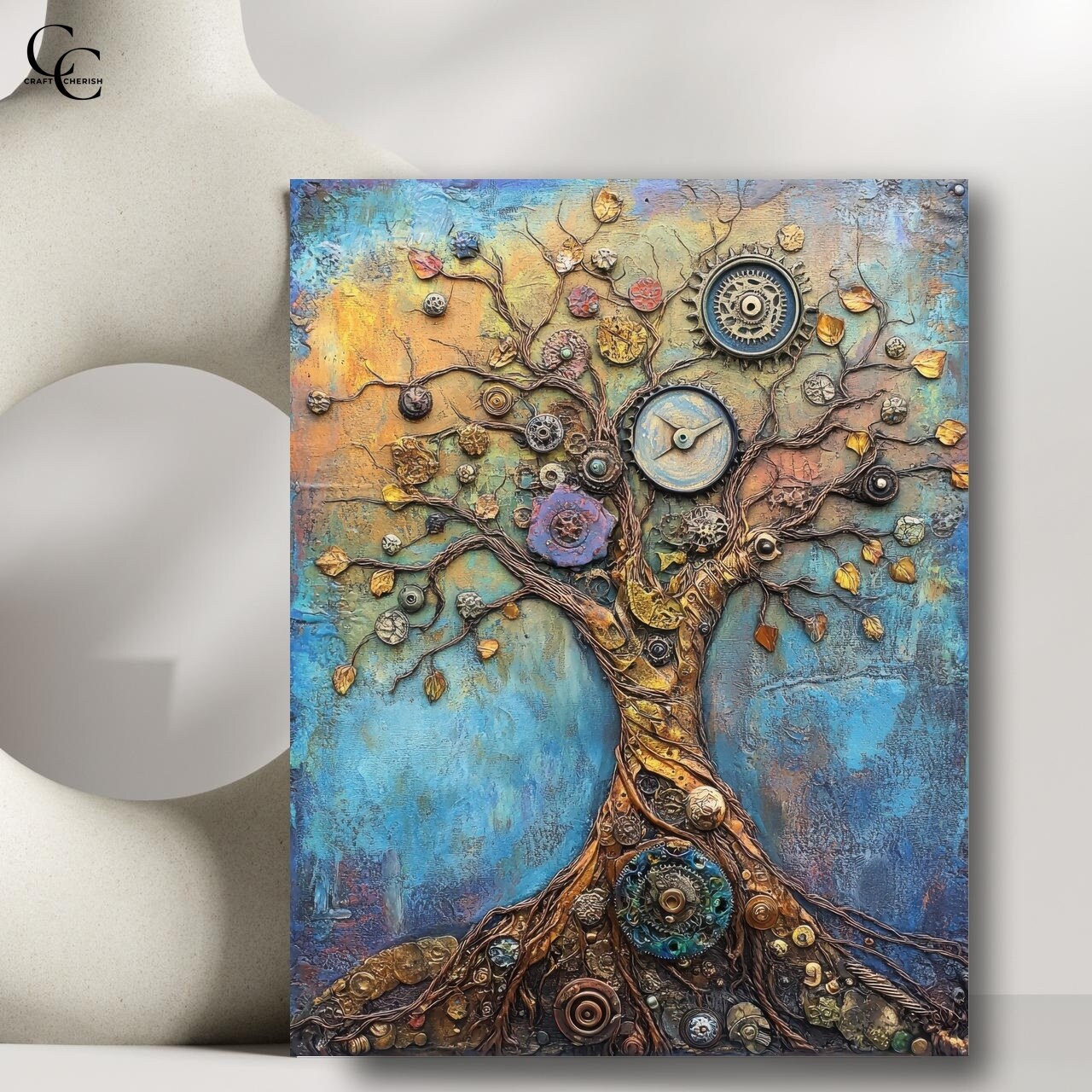 28 Whimsical Steampunk Tree, Mechanical Tree, Printable Images, Paper ...