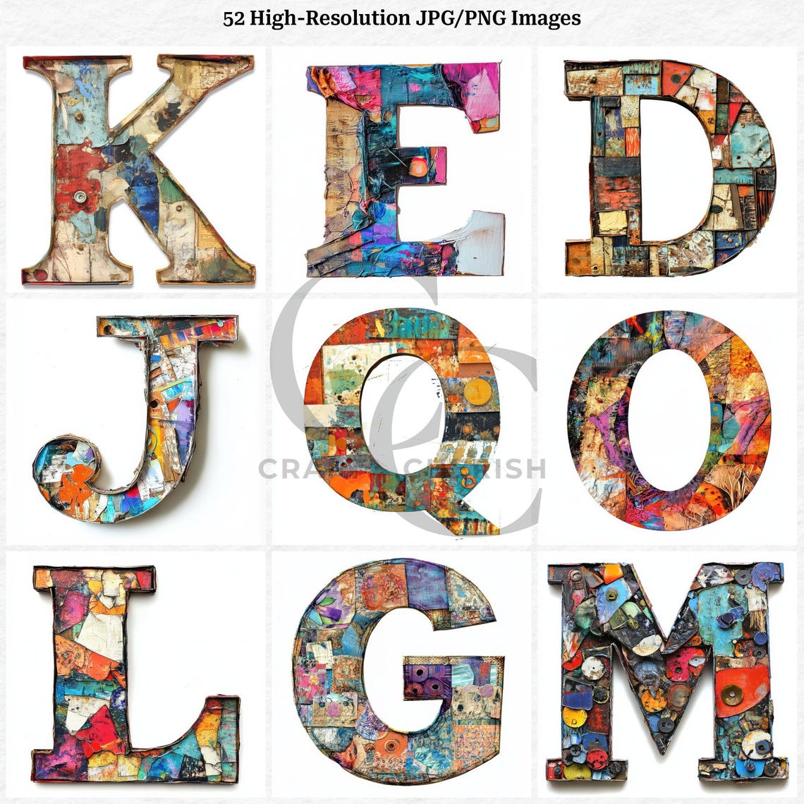 Mixed Media Alphabet Images: Collage Style A-Z (digital Download) - Etsy
