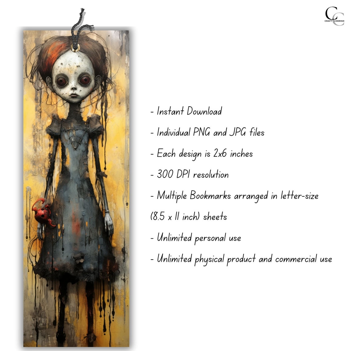 20 Spooky Mixed Media Eerie Gothic Figure Bookmark Images, Spooky ...