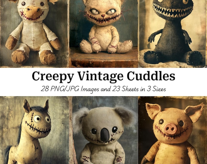 Vintage Evil Grin Digital Art: Horror Scary Toy Images for Junk ...