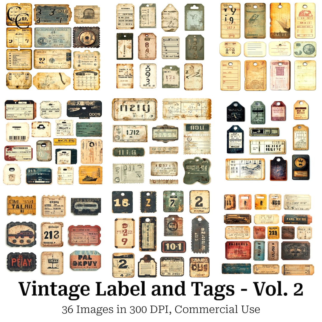 36 Vintage Train Tickets - V2, Ephemera, Vintage Large Ticket ...