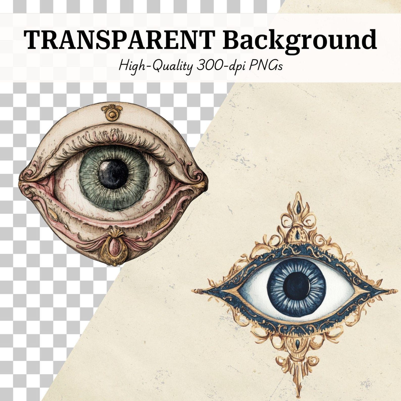 38 Esoteric Evil Eye Images: Celestial Vintage Ephemera (digital ...
