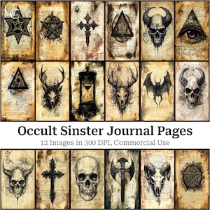 24 Macabre Occult Journal Pages, Dark Witch Sinister, Black Witch Magic ...