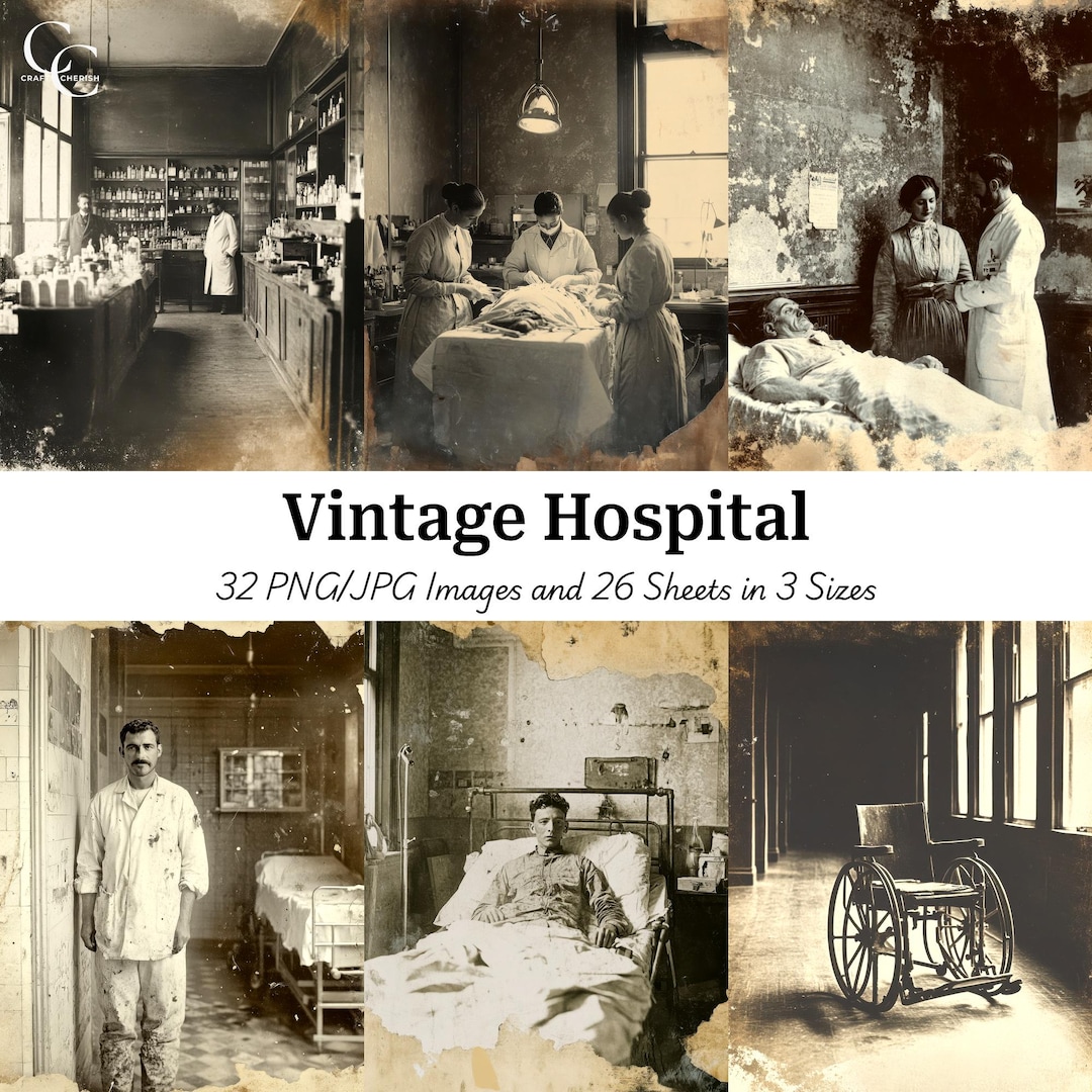 32 Vintage Hospital Images, 1920s Old Hospital Photos, Paper Craft ...