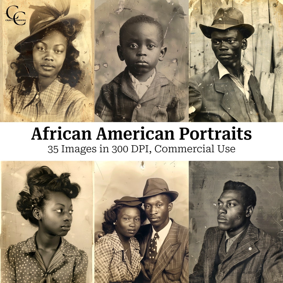 Vintage Black American Images: Old African People Digital Art for Junk ...