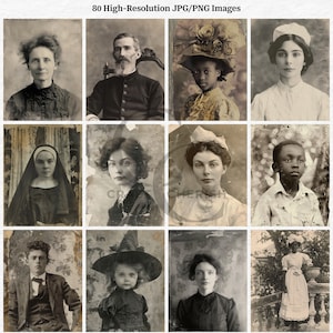 Vintage Portrait Photos: 1900s Collection for Junk Journals (digital ...