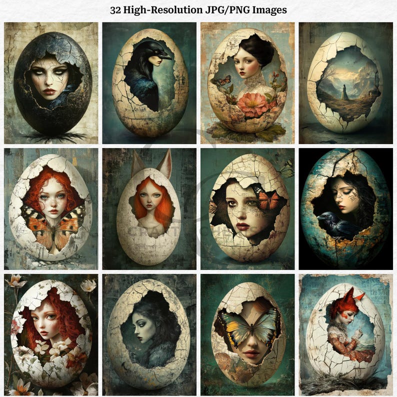 Magical Egg Art: 32 Whimsical Shell Illustrations (digital Download) - Etsy