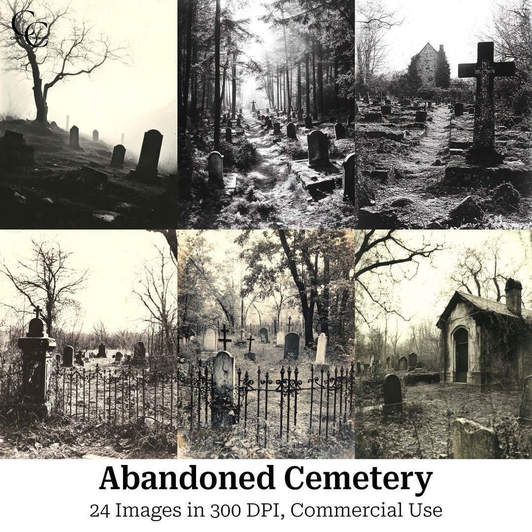 24 Vintage Cemetery Photos, Old Graveyard, Gothic Burying Ground ...