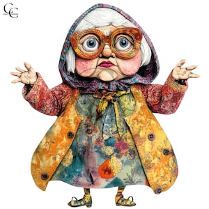 Whimsical Old Woman Collage Ephemera: Junk Journal Scrapbook (digital ...