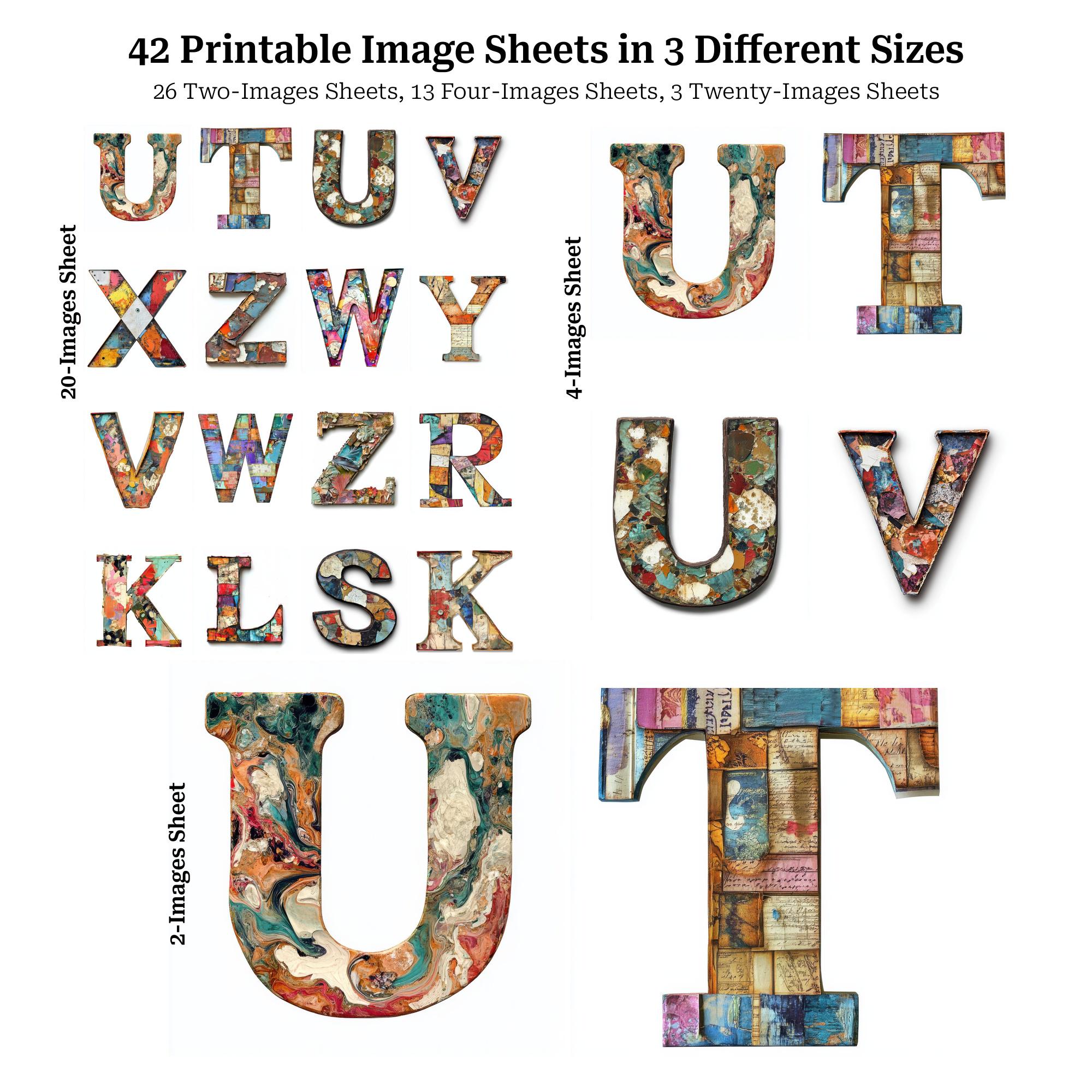 Mixed Media Alphabet Images: Collage Style A-Z (digital Download) - Etsy