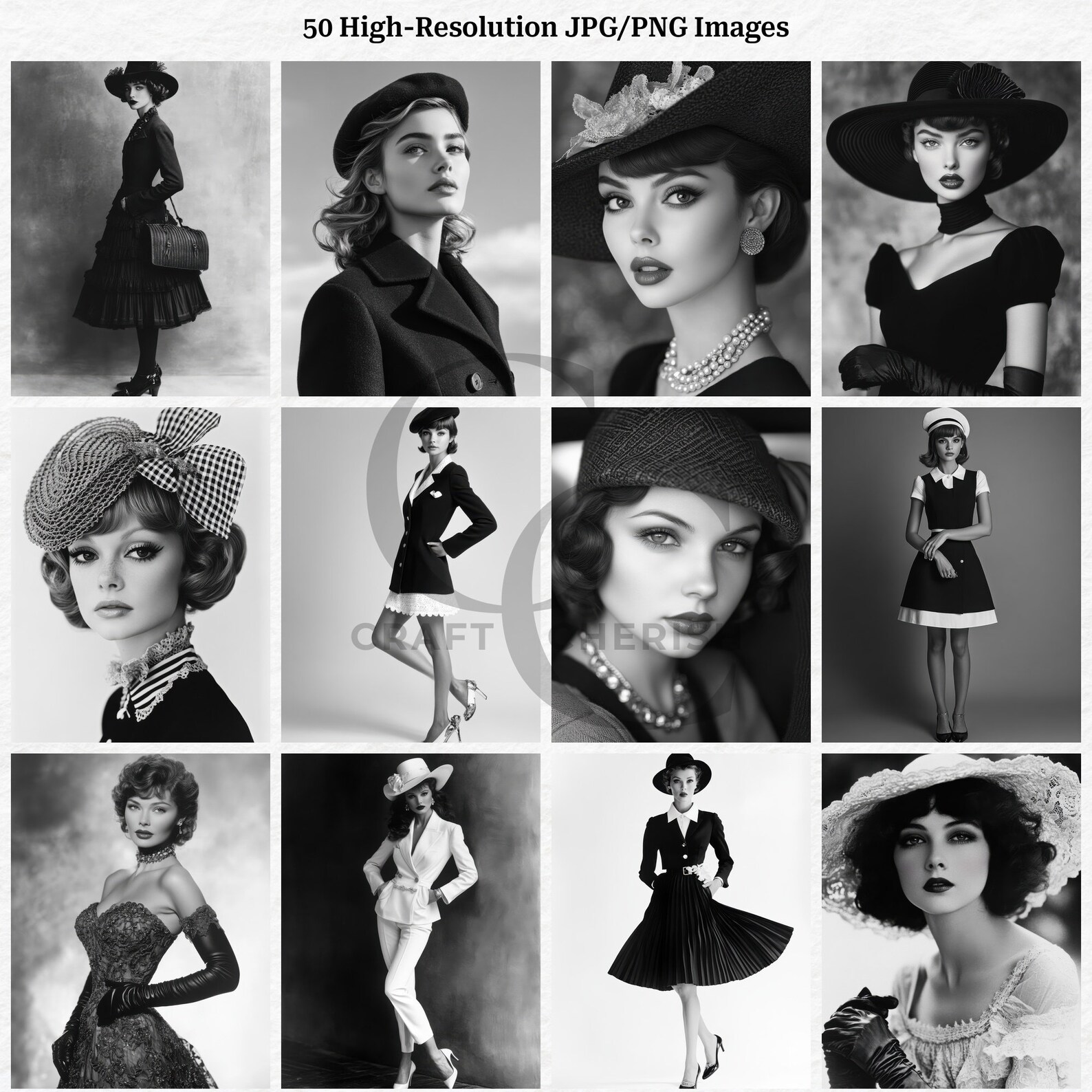 50 Vintage Fashion Photography, Black and White Vogue Portraits of ...