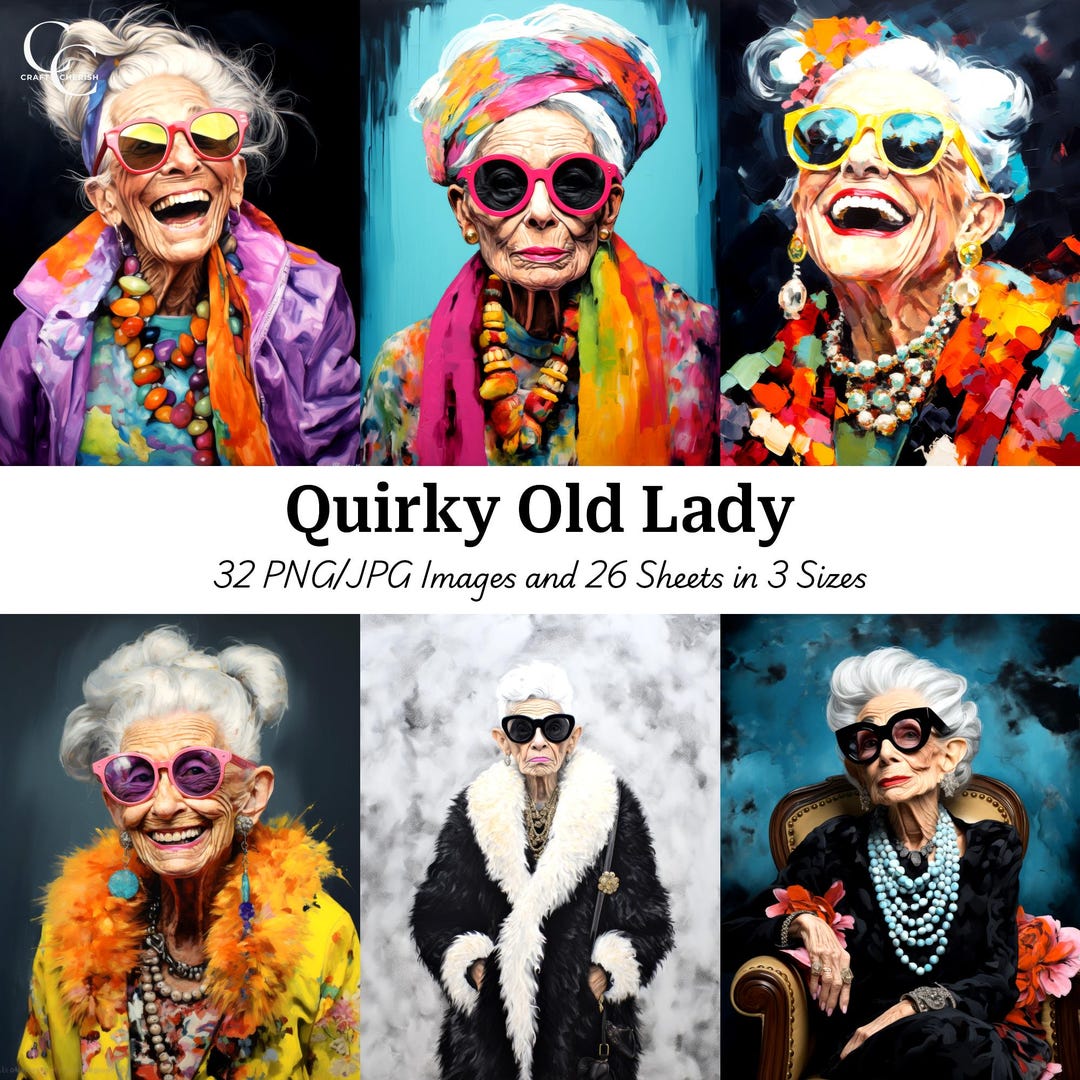 32 Quirky Old Lady Images, Crazy Funny Elderly Woman, Whimsical Lady ...