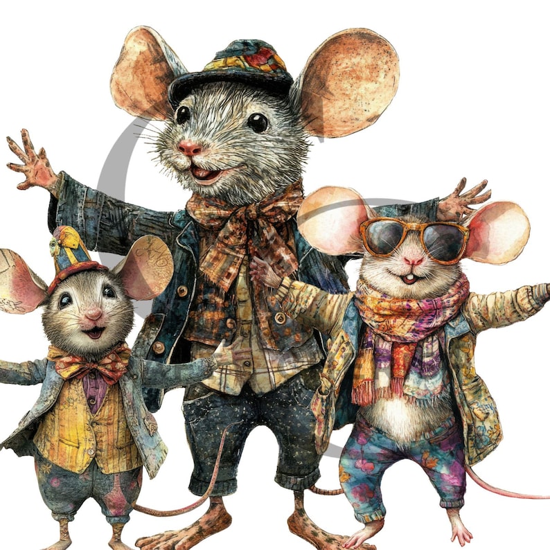 Quirky Mouse Ephemera: Mixed-media Scrapbook Papercraft (digital ...