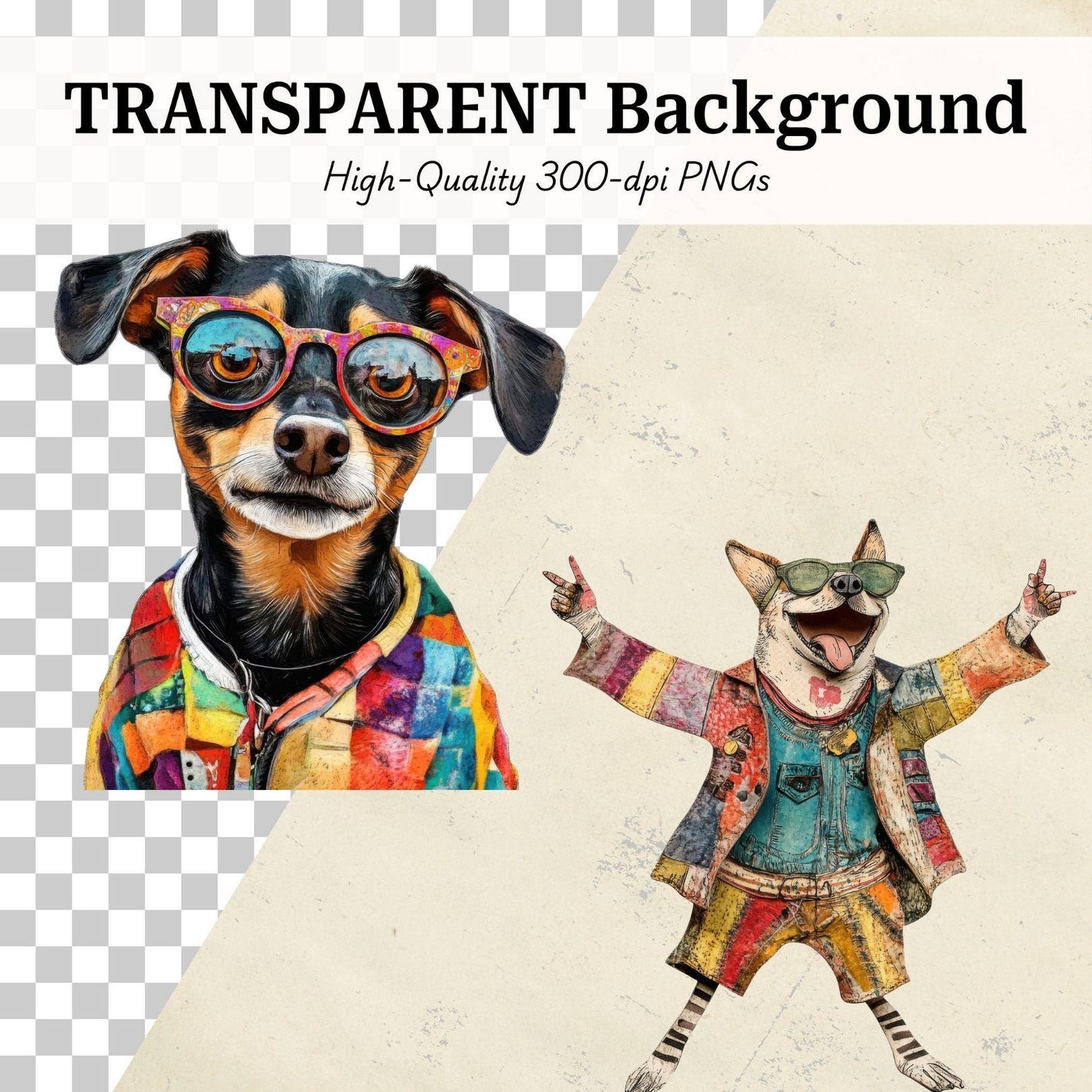 52 Whimsical Dog Ephemera: Mixed-media Collage, Junk Journal (digital ...