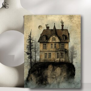 32 Whimsical Horror House Illustration, Surreal Fantasy Design, Digital ...