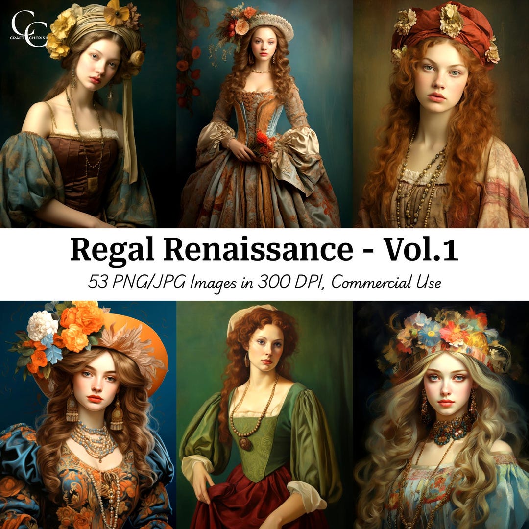 54 Regal Renaissance Woman Printable Images, Renaissance Women, Paper ...