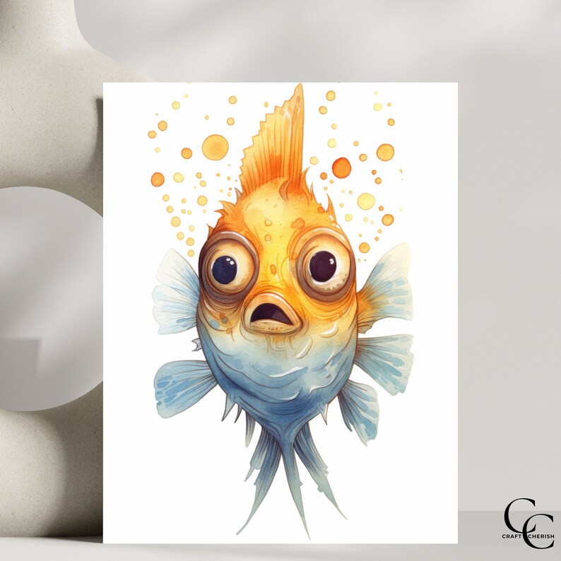 86 Funny Quirky Fish Printable Photos for Junk Journals, Digital ...