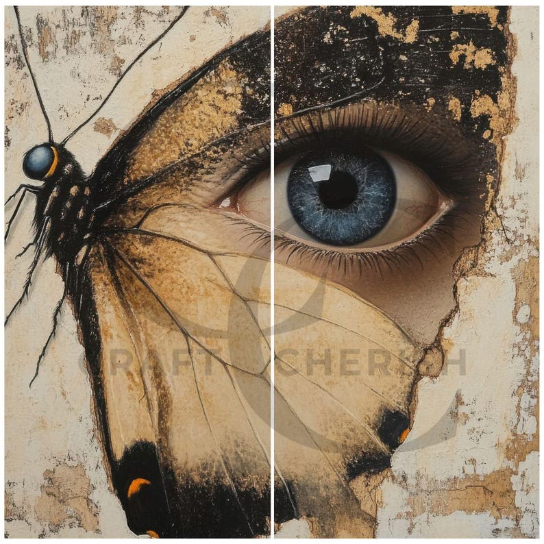 Surreal Butterfly Portrait Art: Whimsical Human Hybrid Images (digital ...