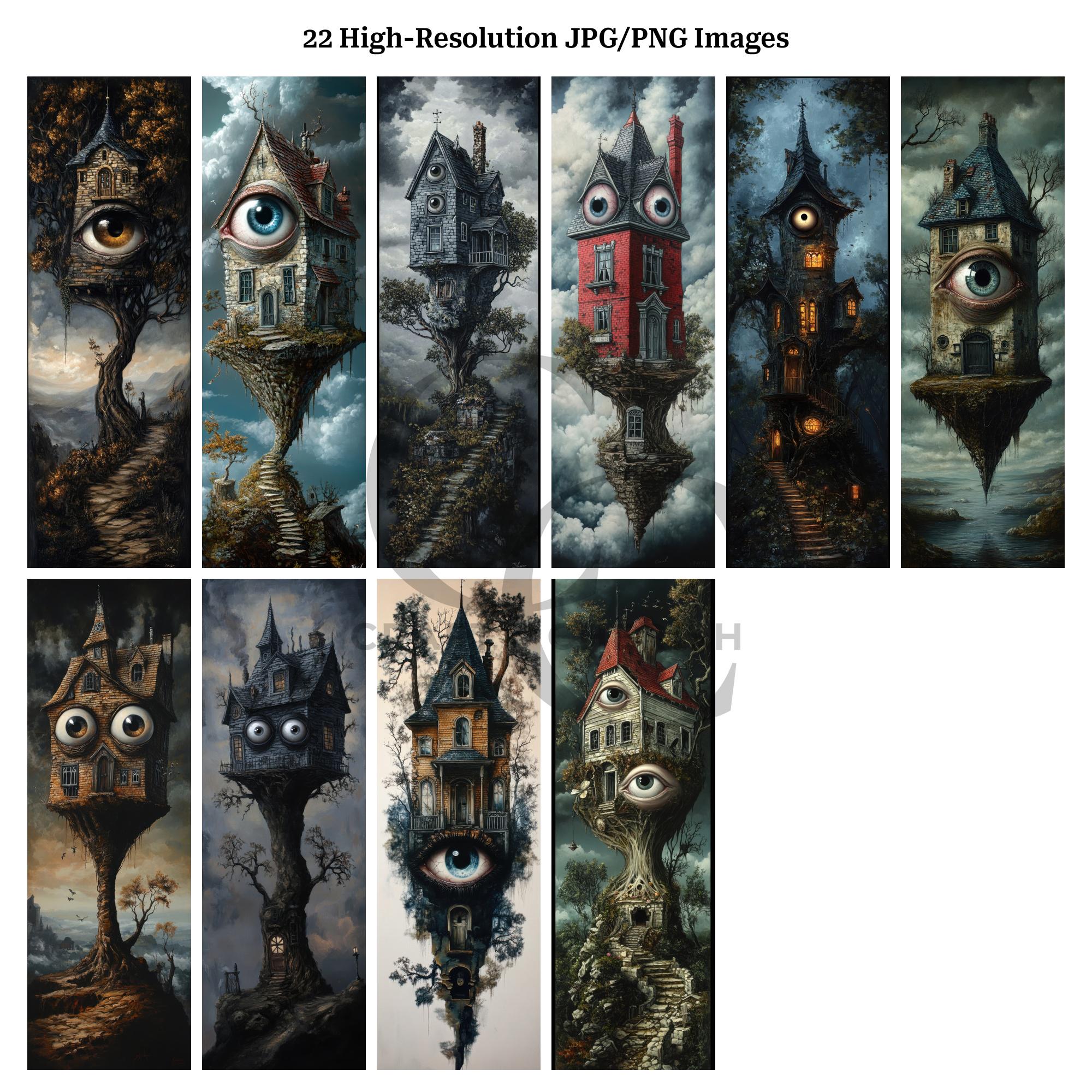 Anthropomorphic House Bookmarks: Surreal Papercraft for Junk Journals ...