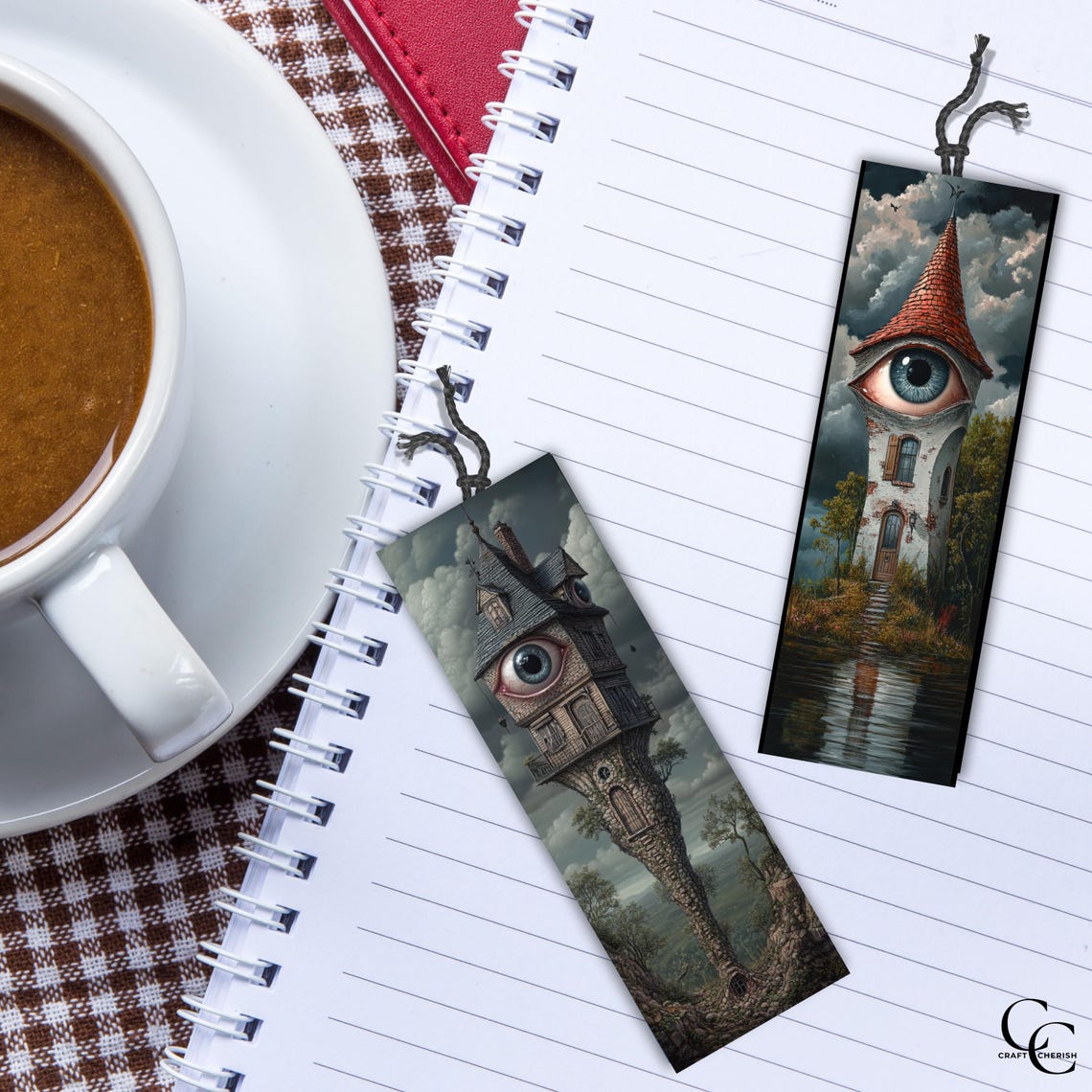 Anthropomorphic House Bookmarks: Surreal Papercraft for Junk Journals ...