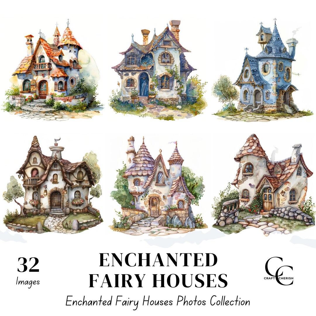 Enchanted Fairy Houses Printable Images: Cozy Paper Craft (digital ...