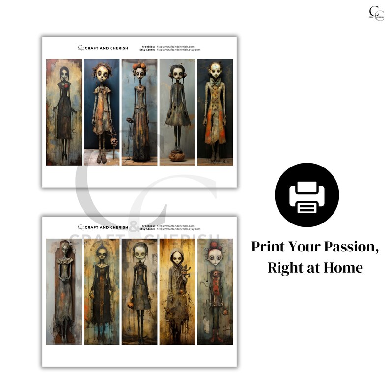20 Spooky Mixed Media Eerie Gothic Figure Bookmark Images, Spooky ...