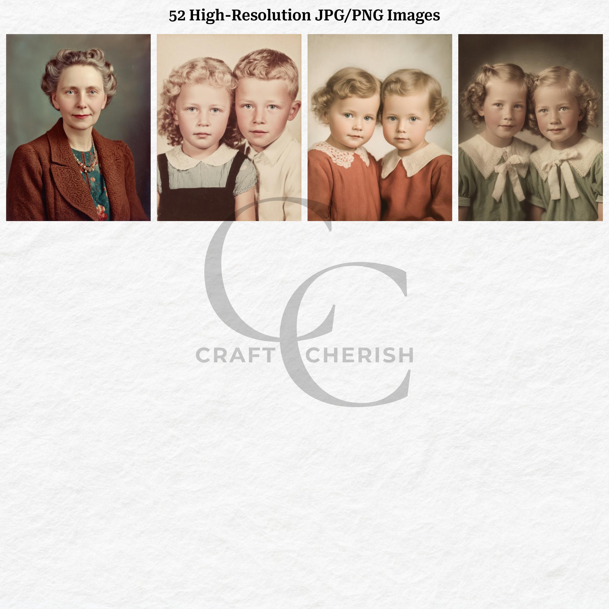 Vintage Family Portrait Collage: Papercraft Scrapbooking Images ...