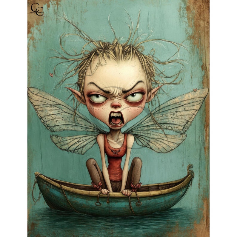 18 Angry Fairy Printable Images, Creepy Fairy, Vintage Fairy, Paper ...