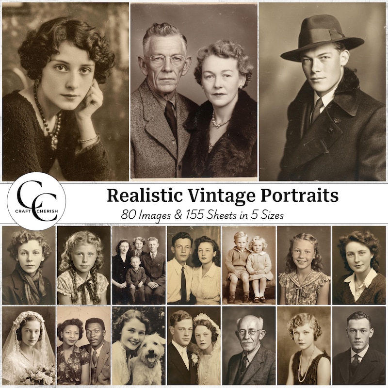 Printable Old Time Portraits - Etsy UK