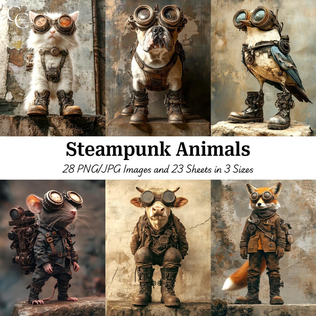 Steampunk Animal Portraits: Mechanical Fantasy Art (digital Download ...