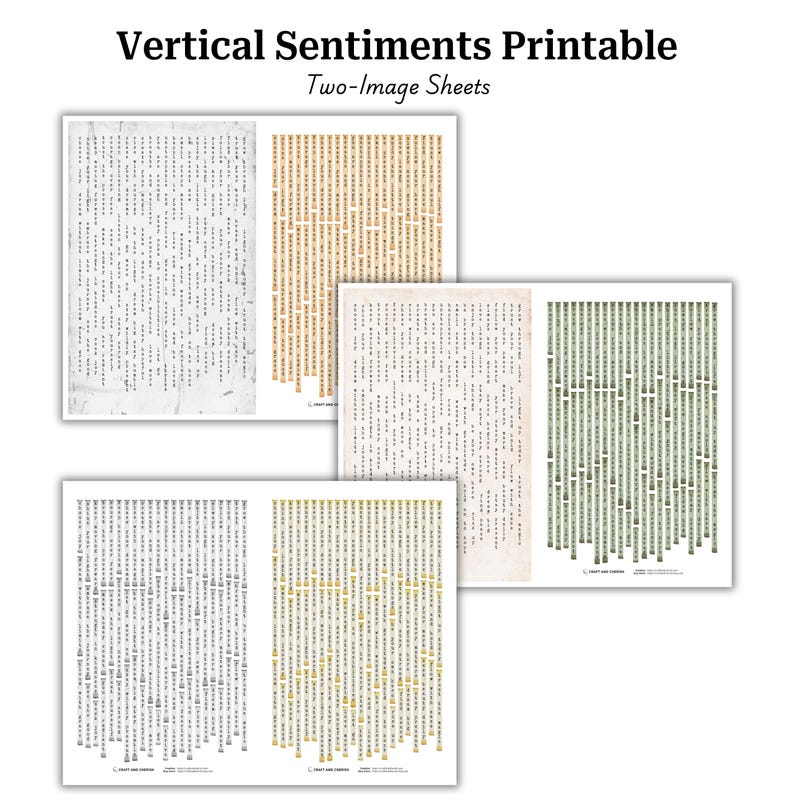 Vertical Sentiments Printable, Inspirational Phrases & Words, Junk ...
