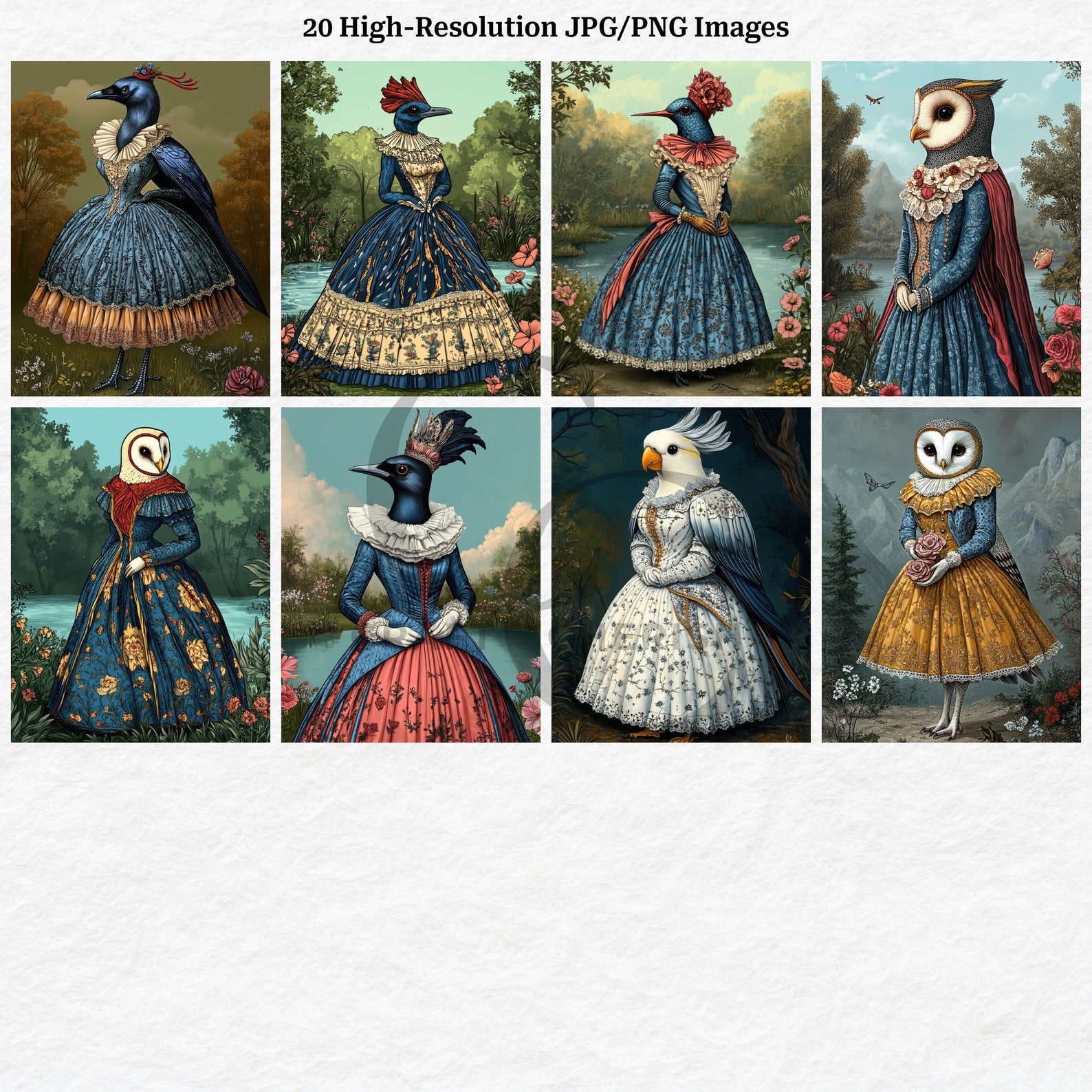 Anthropomorphic Bird Images: Victorian Style, Junk Journals (digital ...