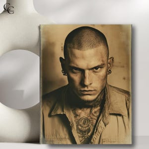 40 Male Prisoner Portrait Images: Mugshot Papercraft (digital Download ...