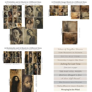 86 Vintage Sorrowful Images, 1930s Aged Brown Damaged Photo, Bookmarks ...