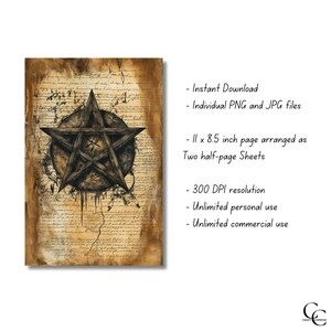 24 Macabre Occult Journal Pages, Dark Witch Sinister, Black Witch Magic ...