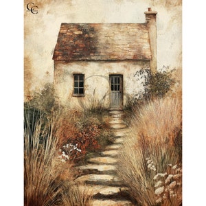 28 Country Cottage House Printable Images, Cottage Core Houses, Paper ...