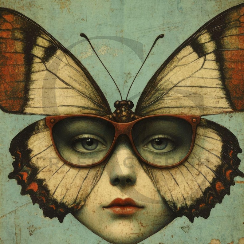 Surreal Butterfly Portrait Art: Whimsical Human Hybrid Images (digital ...
