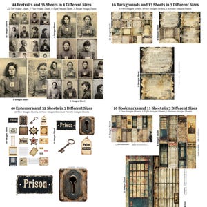 Vintage Prisoner Mugshot Images: Junk Journal Papercraft (digital ...