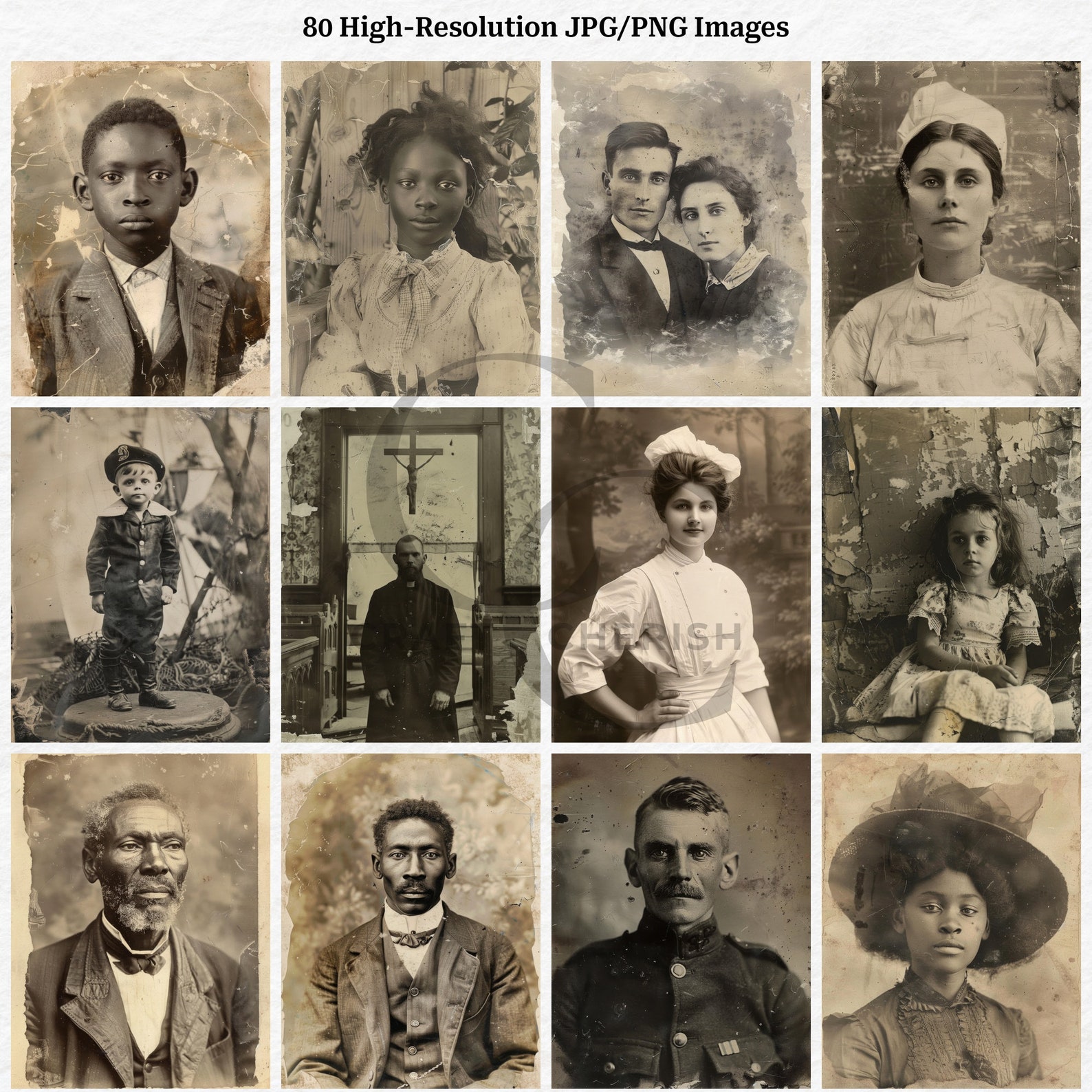 Vintage Portrait Photos: 1900s Collection for Junk Journals (digital ...