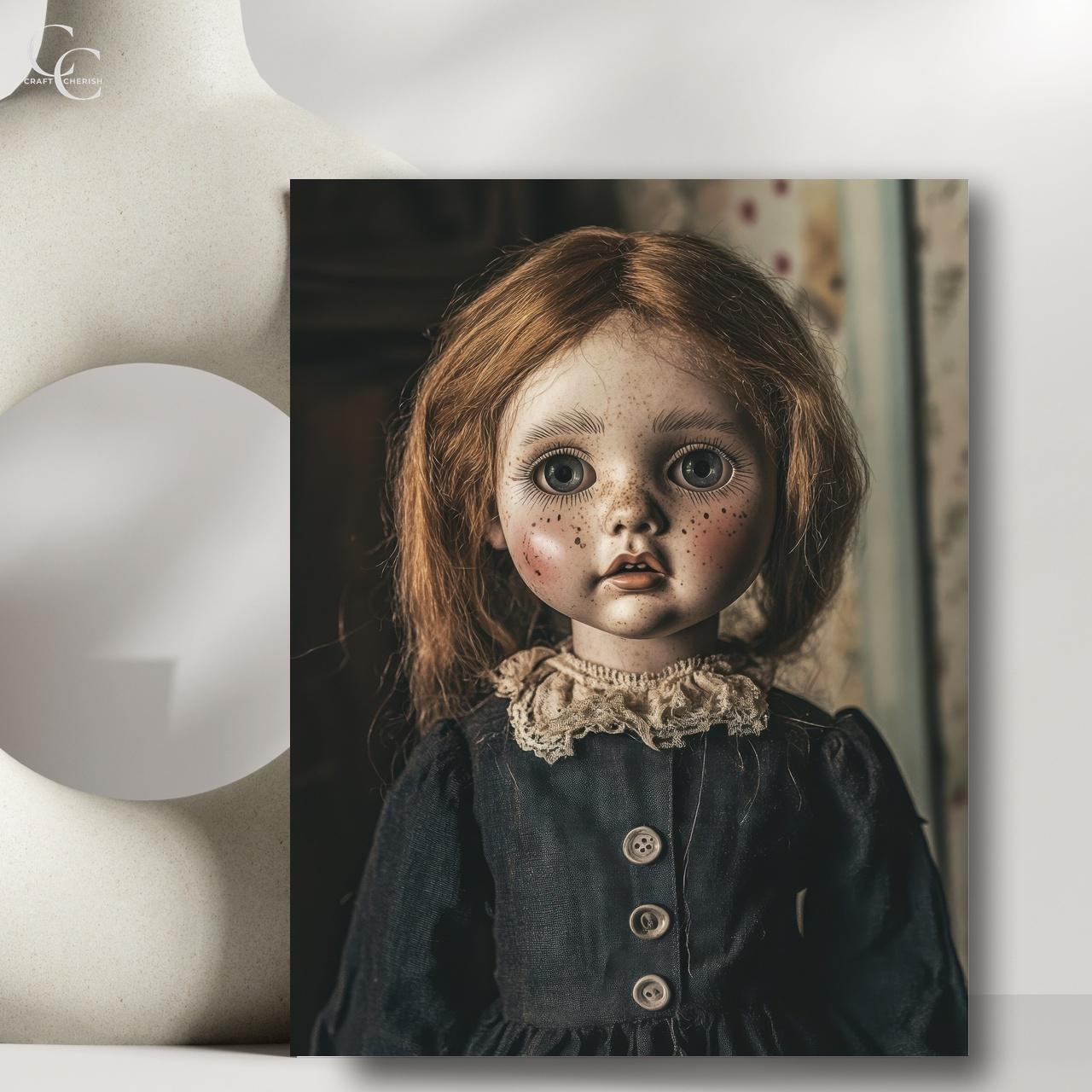 Vintage Creepy Doll Digital Art: Cursed Toy Images for Junk Journals ...