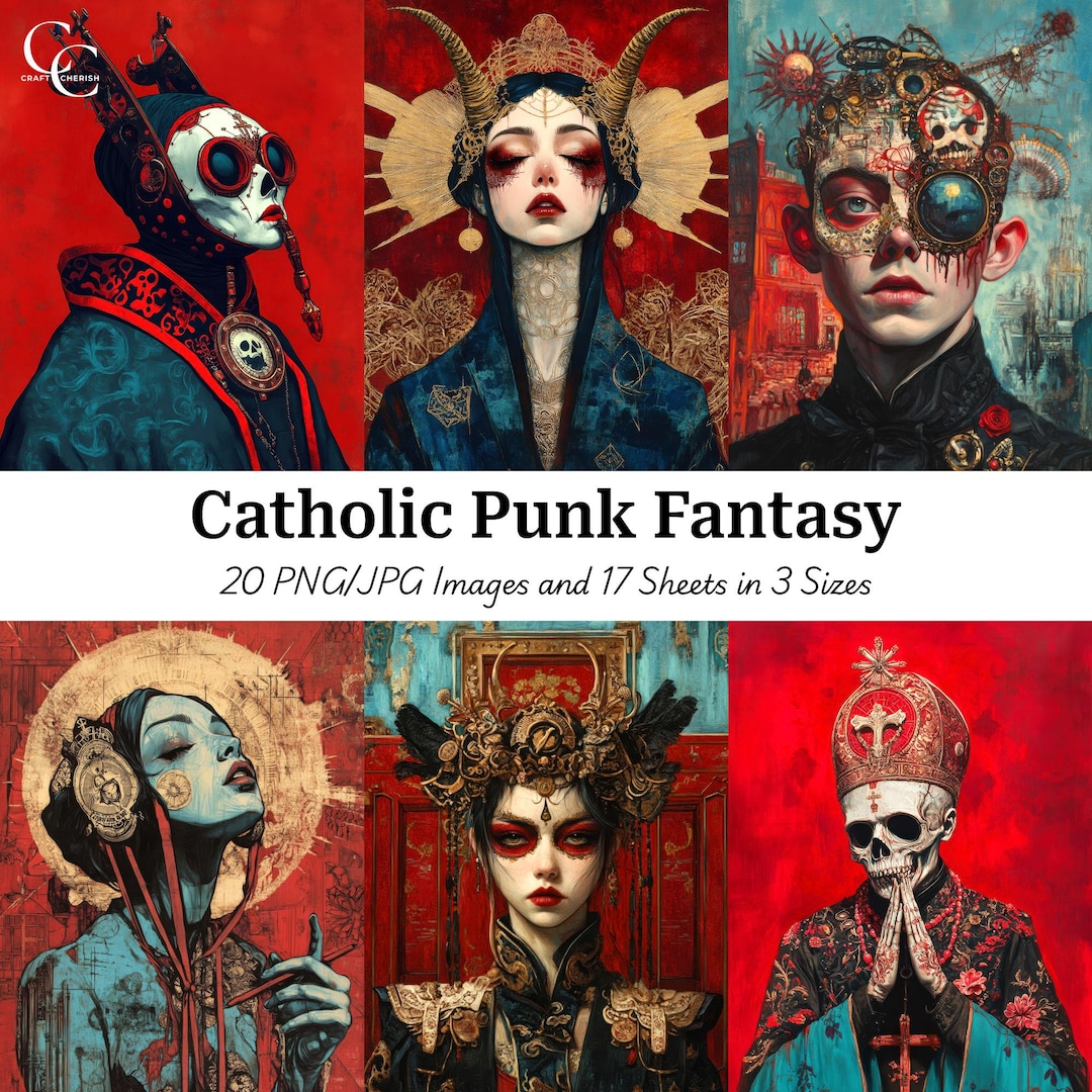 20 Catholic Punk Fantasy Printable Images, Pop Surrealism, Whimsical ...
