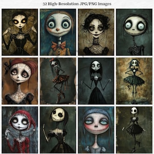 32 Creepy Gothic Puppet Printable Images, Eerie Puppet, Scary Dolls ...