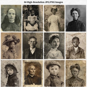 Vintage Portrait Photos: 1900s Collection for Junk Journals (digital ...