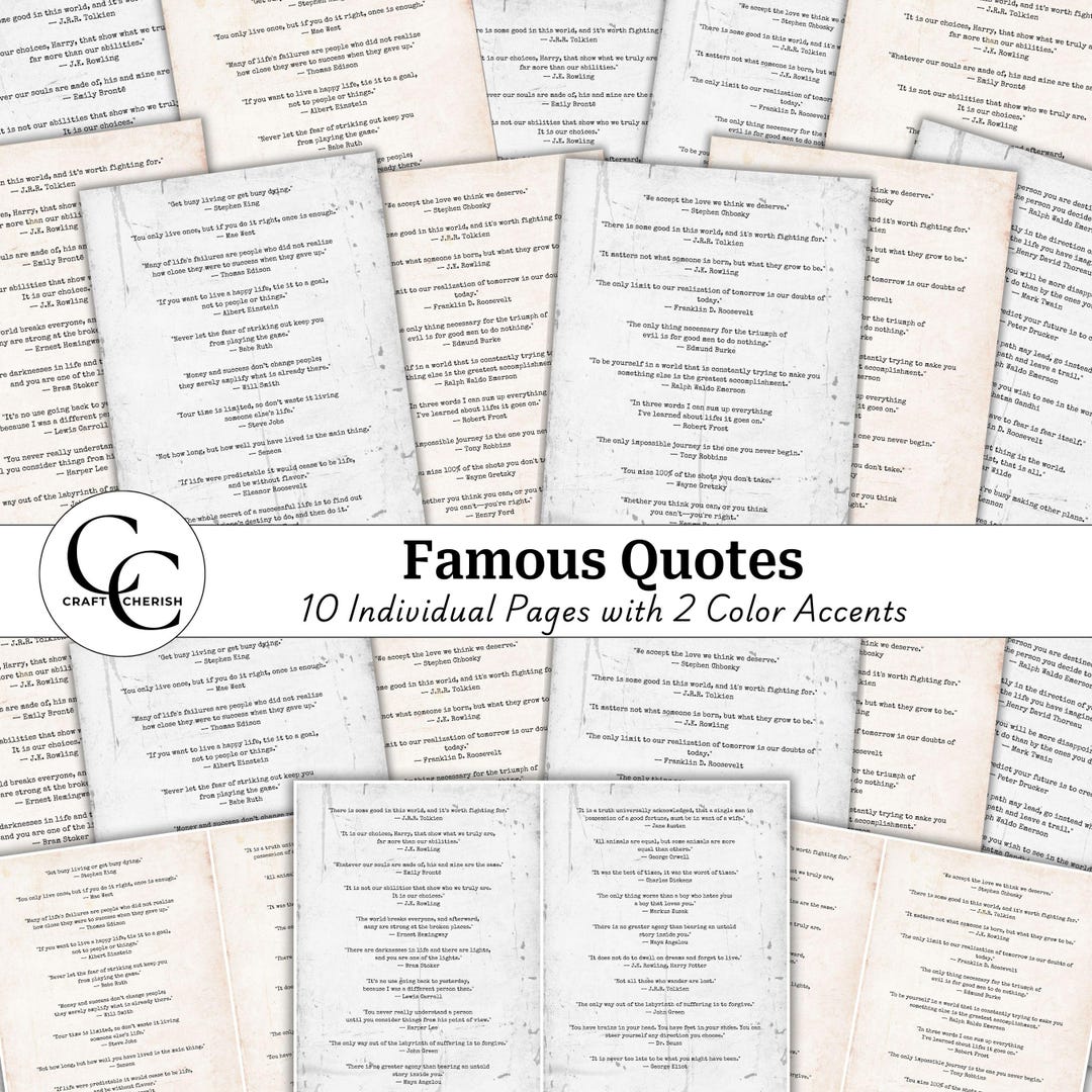 Vintage Famous Quotes Printable Ephemera: Junk Journal Embellishments ...