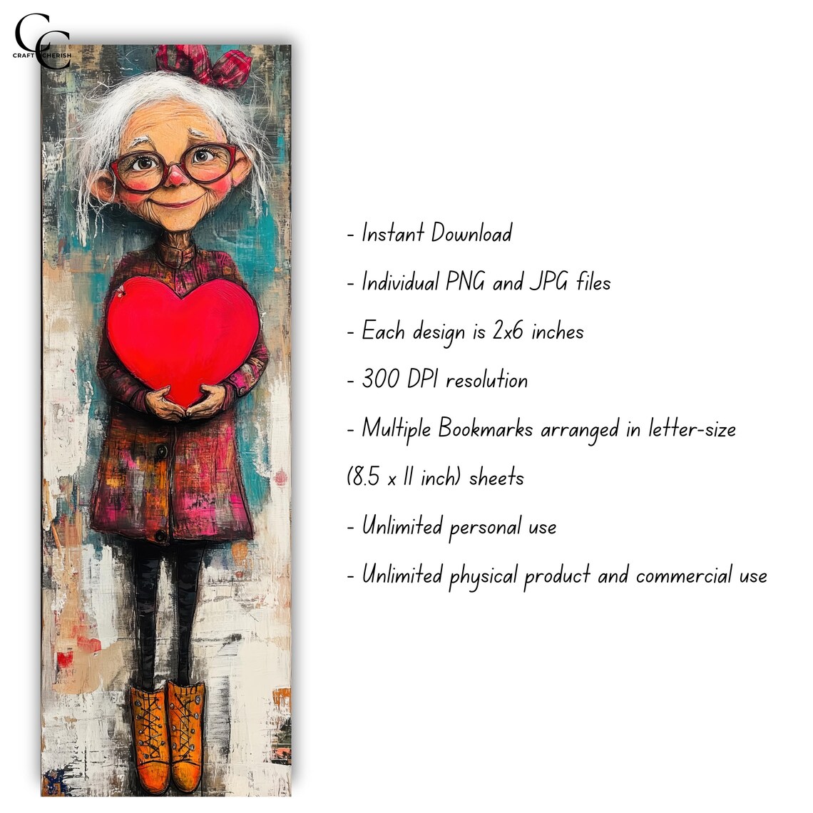 Funny Valentine Old Lady Images: Papercraft Collage Sheets (digital ...