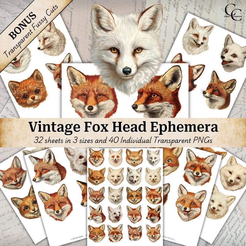 Paper Fox Head - Etsy
