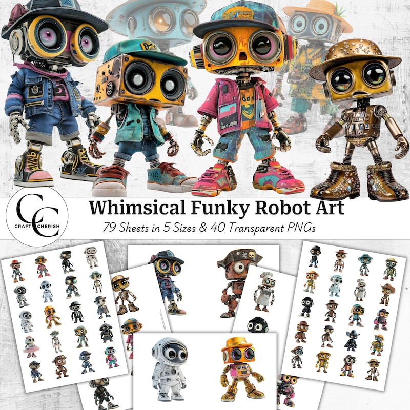 Retro Robot Art - Etsy