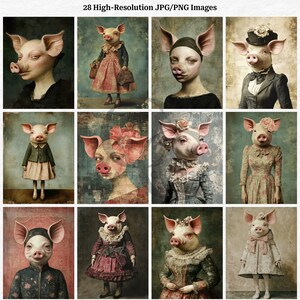 Pig Face Woman Printable Images: Victorian Surreal Art (digital ...